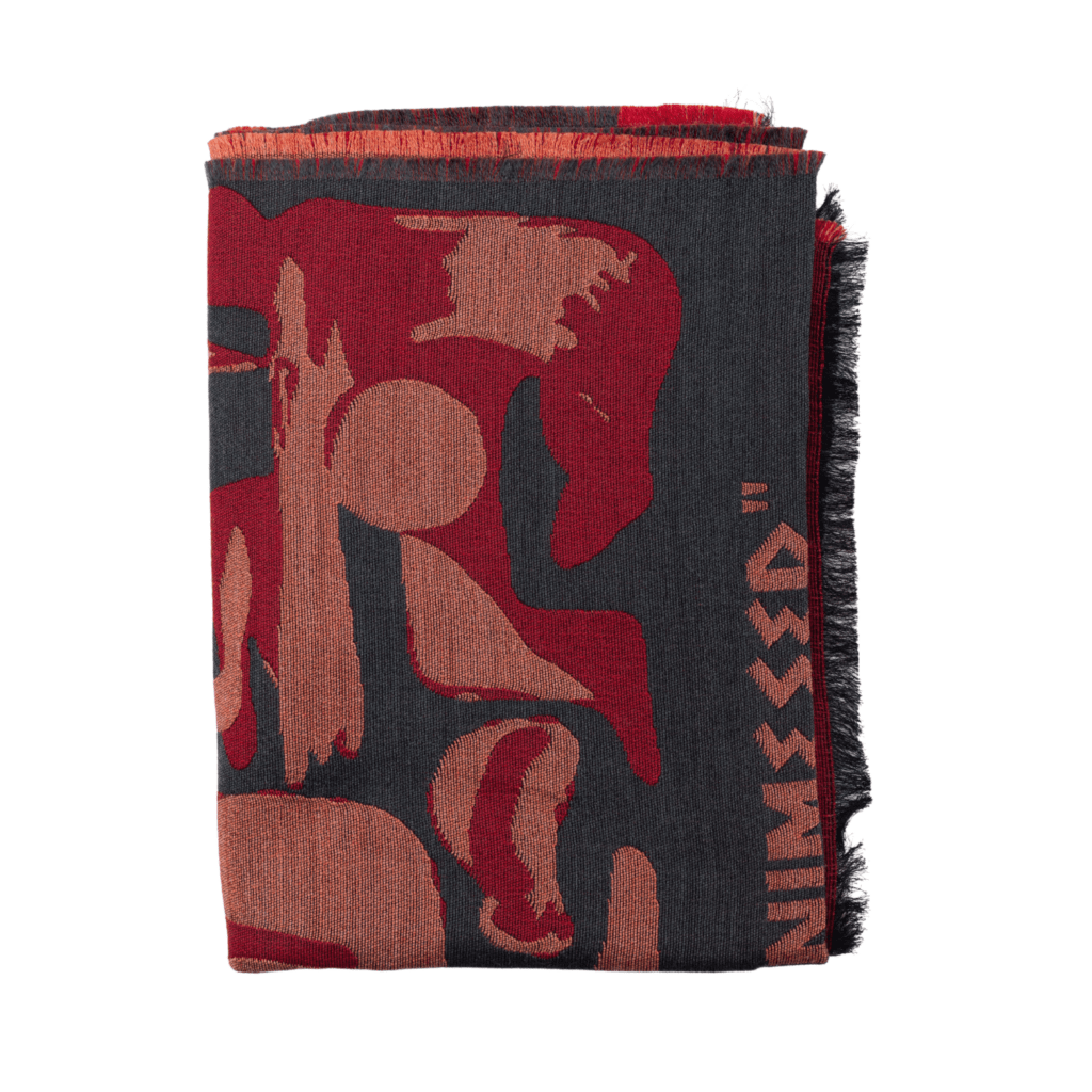 ARRAK "HUMANS" (1966) IN RED GRAPHITE MUFFLER - Miurio Design Studio